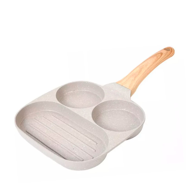 Sartén Eco Friendly Antiadherente con 3 Divisiones Crema | INSPIRA IN HOME
